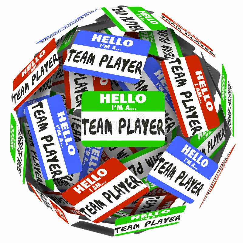 Hallo Arbeiten Im Team Player Name Tag Collaborate Zusammen Stock ...