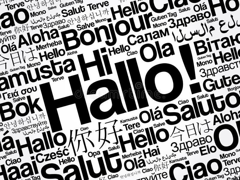 Hallo (Hello Greeting in German) Word Cloud in Different Languages ...