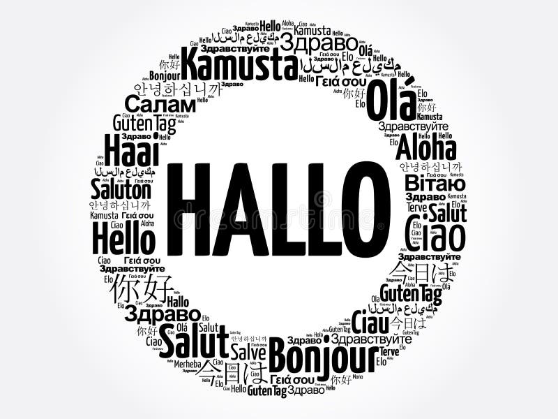 Hallo (Hello Greeting in German) Word Cloud in Different Languages ...