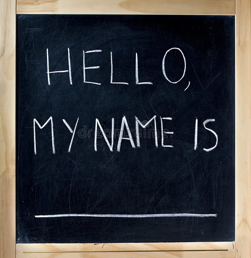 Hallo ist mein Name stockfoto. Bild von hochschule, alphabet - 23622434