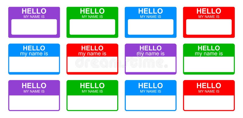 Namensschild für Kinder vektor abbildung. Illustration von hallo - 45116076