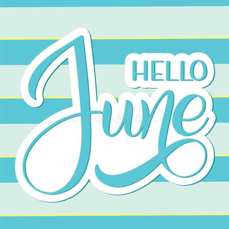 Hallo Juni Handgeschriebener Text Und Kalligraphierahmen ...