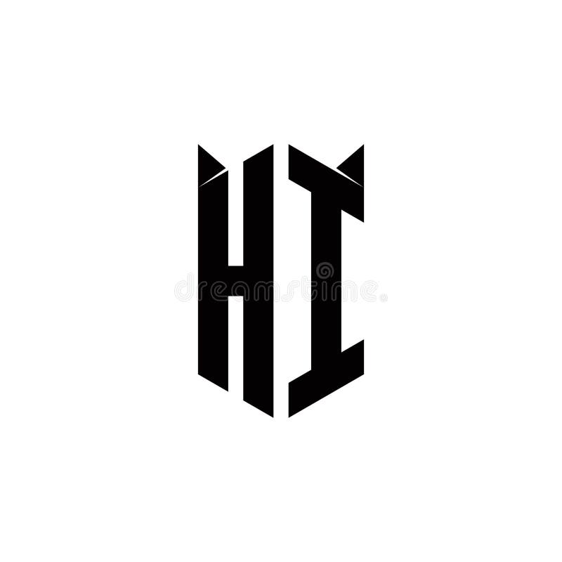 Hallo Logo Monogramm Mit Schild Form Designs Vorlage Vektor Abbildung ...