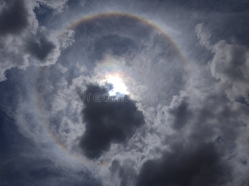 Hallow Rainbow on the Blue Sky Stock Image - Image of horizon, darkness ...