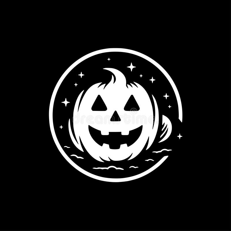 Hallowe En - Minimalist and Flat Logo - Vector Illustration Stock ...