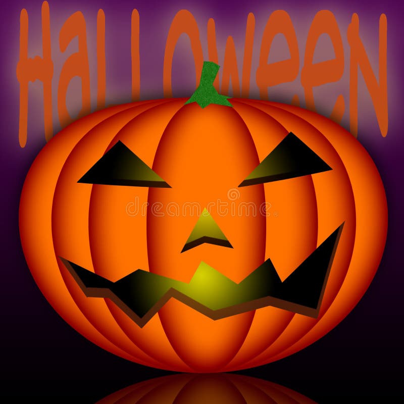 Halloweens Pumpkin with Chopper Isolated Stock Illustration ...