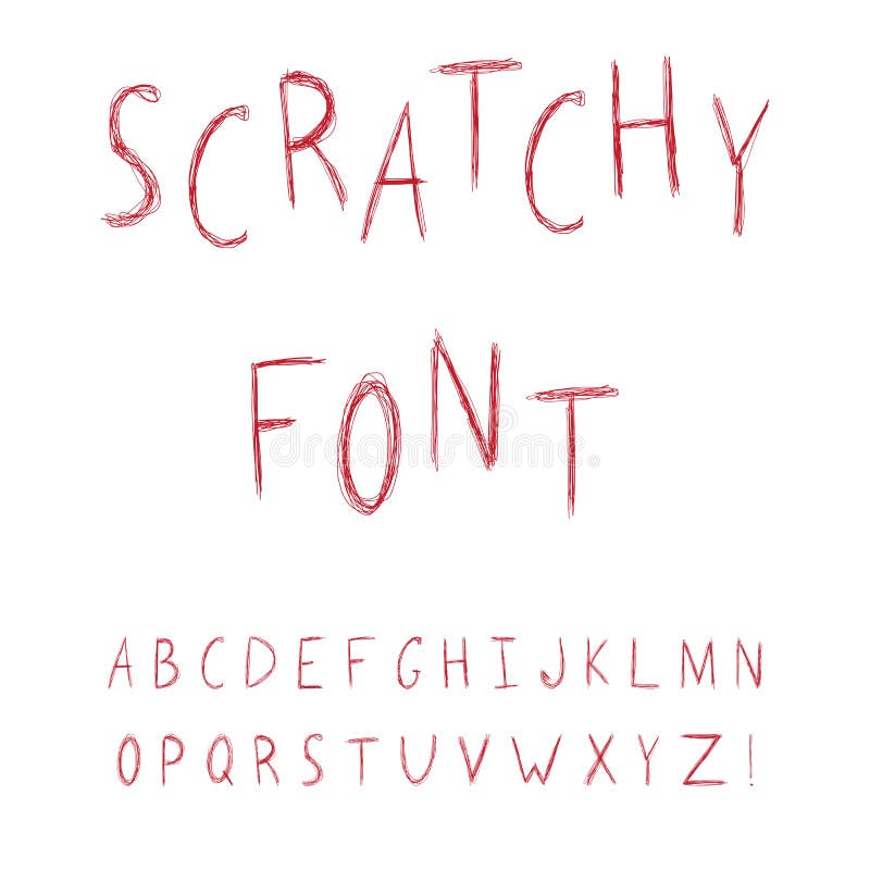 Scratchy Halloween Alphabet Font. Red Letters of the Alphabet. Vector ...
