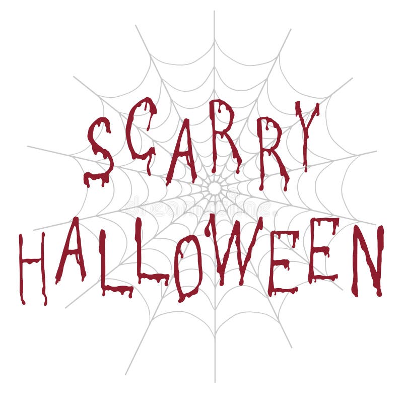 Bloody Text Scarry Halloween on the Web. the Blood Flows Down ...