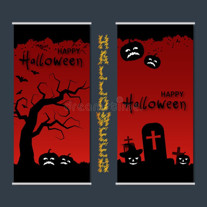 Halloween Roll-up Banner Vector Design Template Stock Vector ...