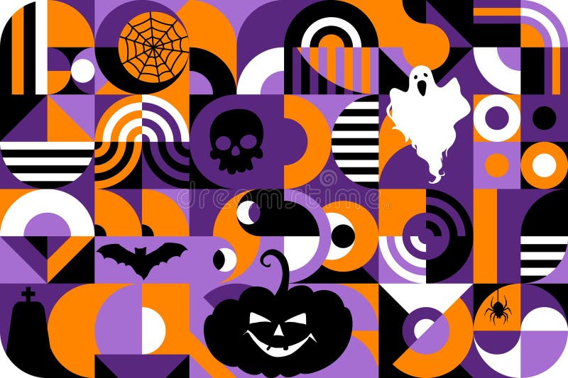 Halloween Abstract Geometric Pattern Background Stock Vector ...