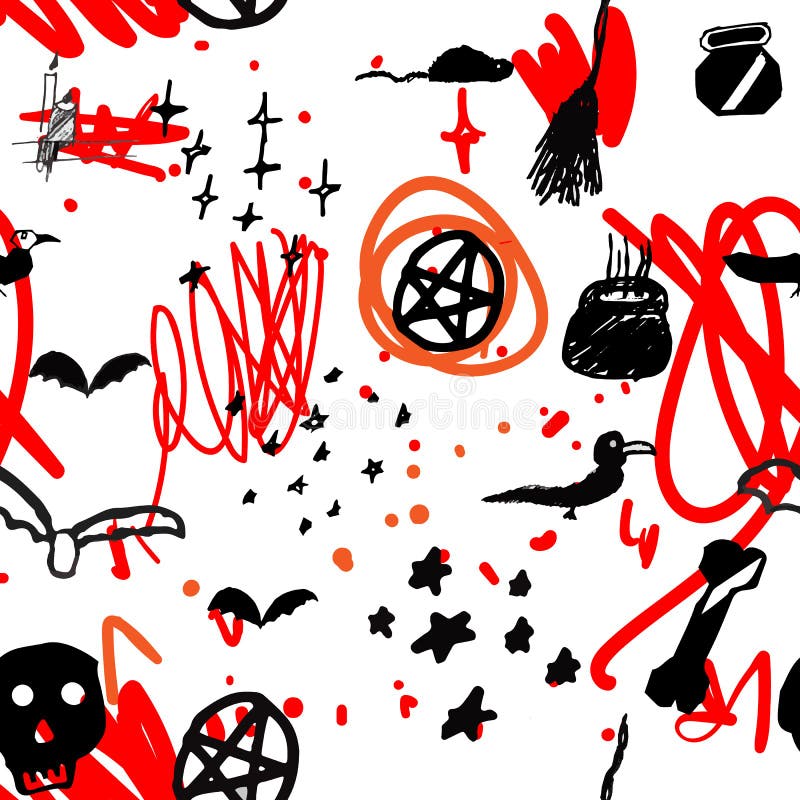 Halloween Abstract Seamless Background. Red Blood Drops, Splatter ...