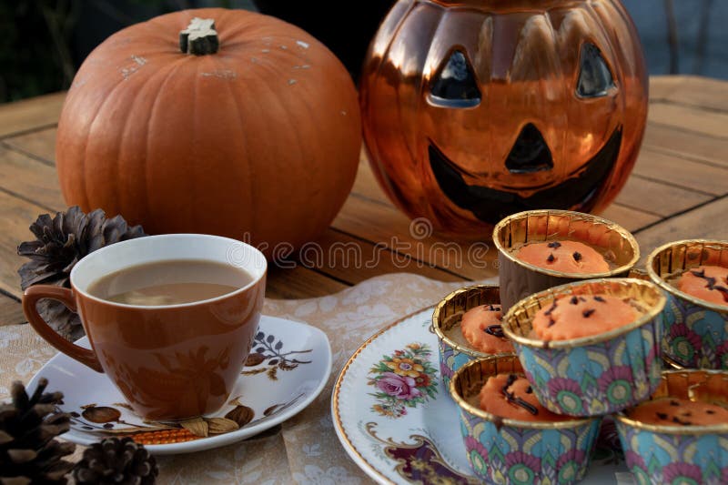 Halloween Afternoon Tea Party Fall Stock Image - Image of thanksgiving ...