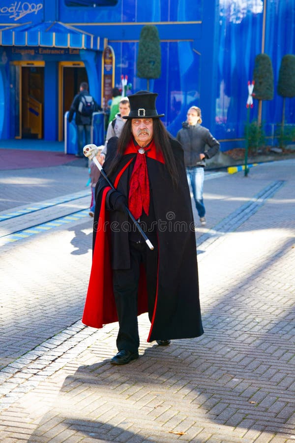 Halloween at the Amusement Park - a Man in a Dracula Costume Editorial ...