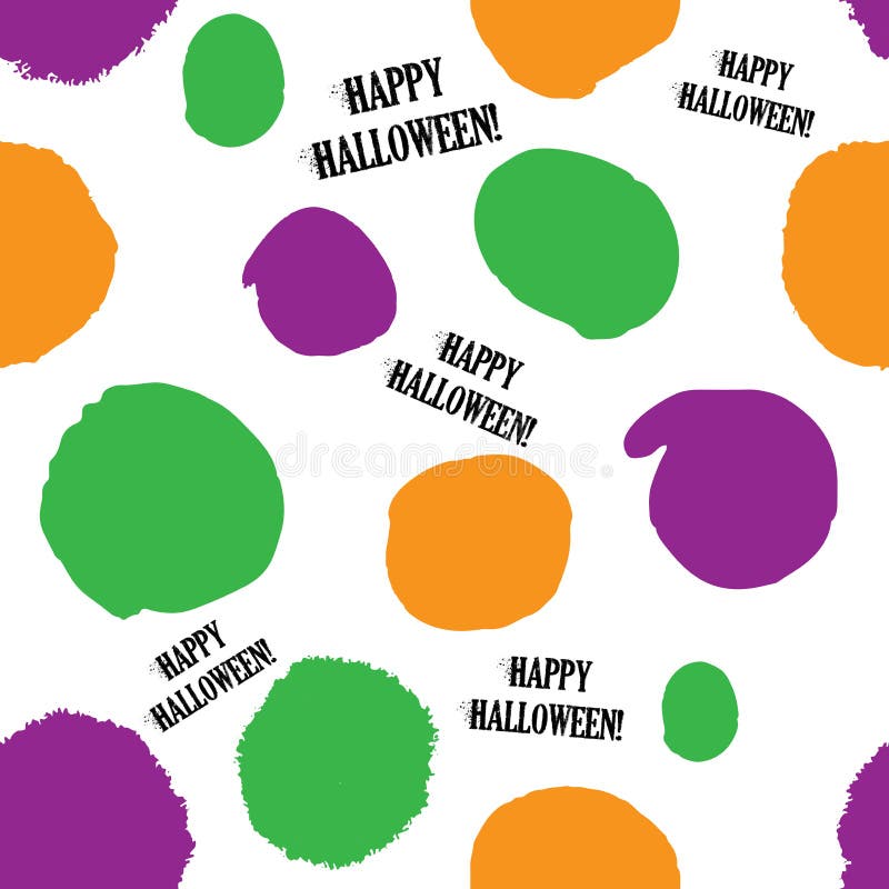 Halloween Autumn Decoration with Colors in Vector Seamless Pattern ...