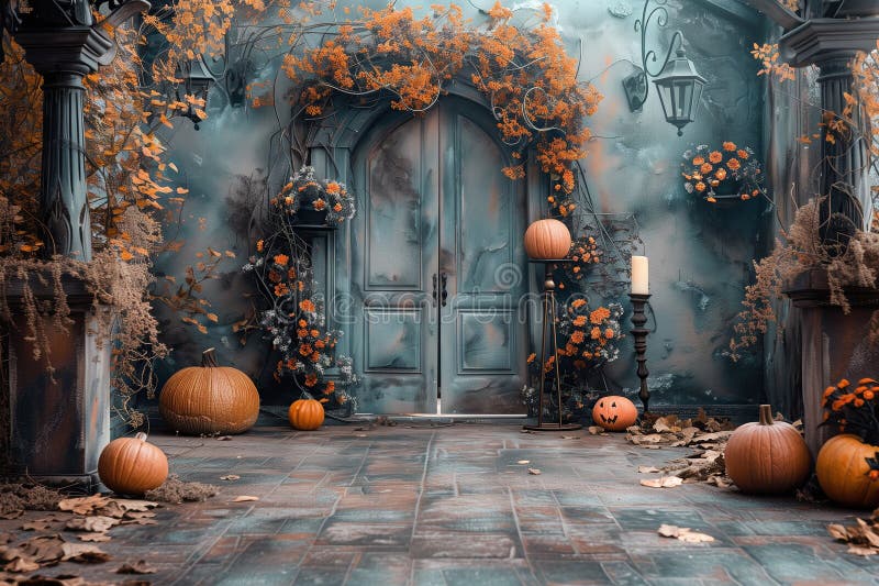 Halloween Backdrop with Festive and Spooky Elements, Generative AI ...