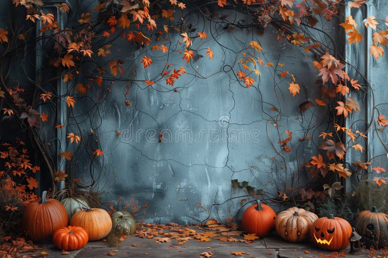 Halloween Backdrop with Festive and Spooky Elements, Generative AI ...
