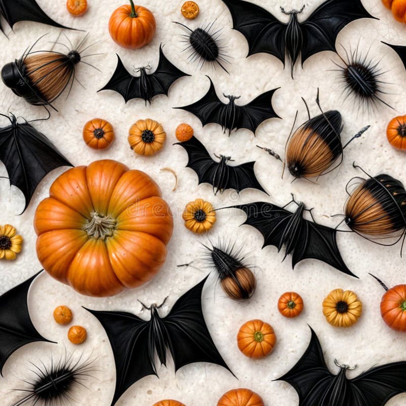 "a Halloween Backdrop with a White Base, Decorated with Bright Elements ...
