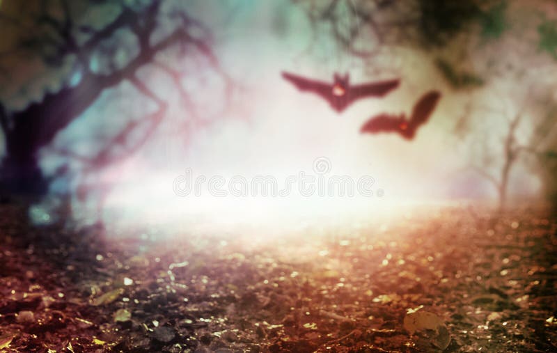 Halloween Background of Two Flying Vampires Stock Image - Image of ...