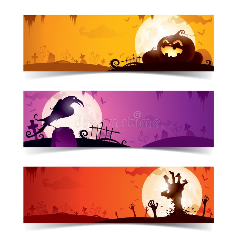 Halloween banner stock vector. Illustration of horizontal - 43793983