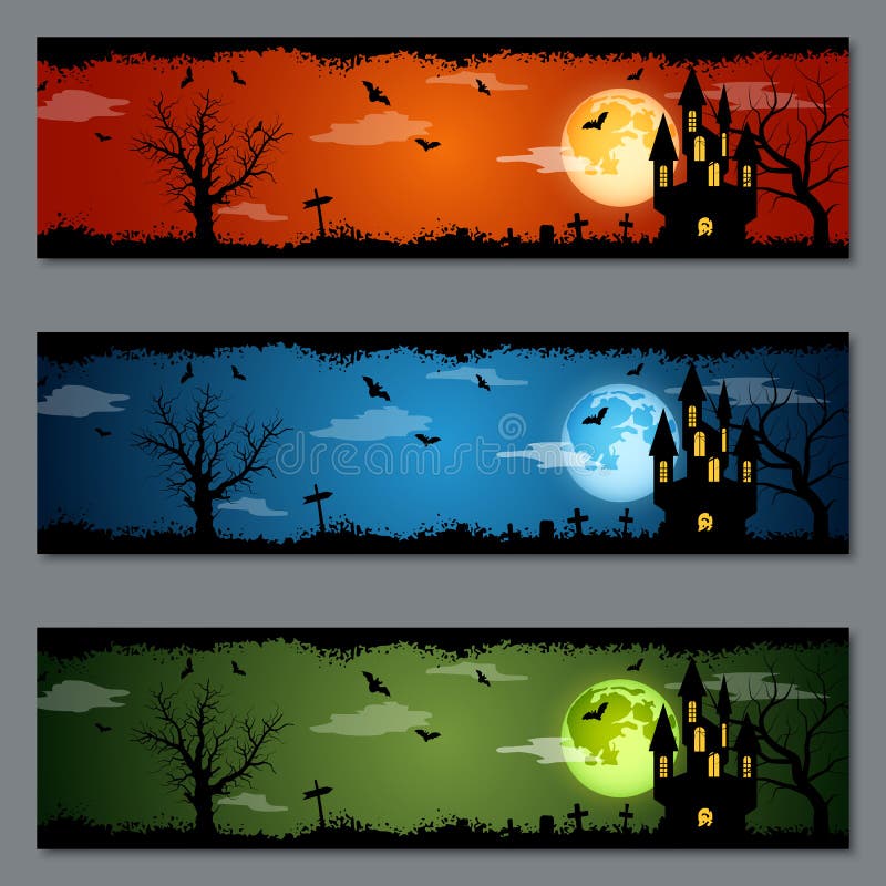 Halloween Banners Vector Design Stock Vector - Illustration of ...