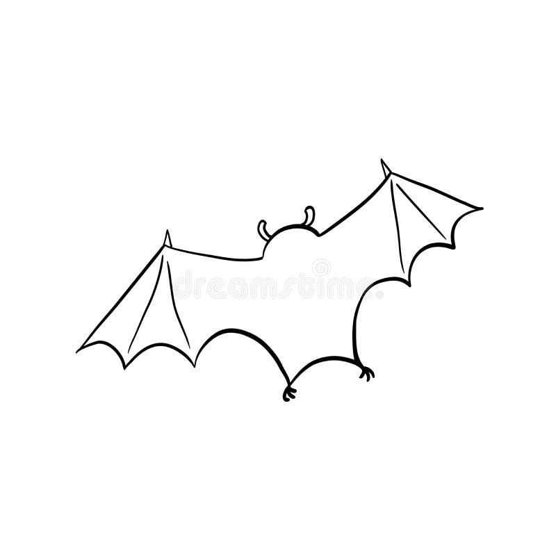 Halloween Bat Doodle Element. Isolated Vector Illustration Stock Vector ...