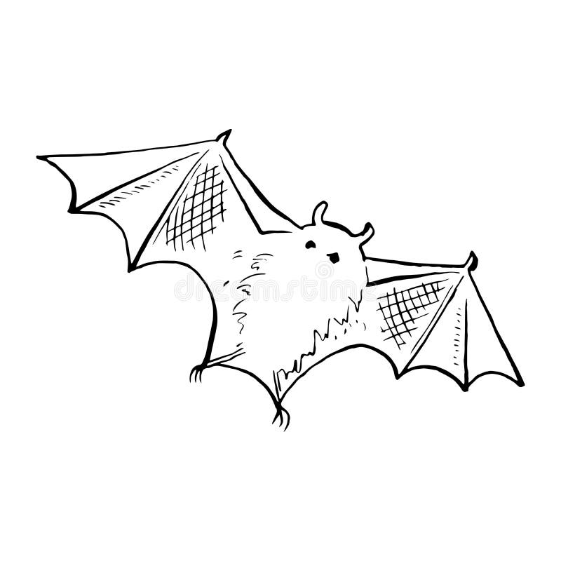 Halloween Bat Doodle Element. Isolated Vector Illustration Stock Vector ...