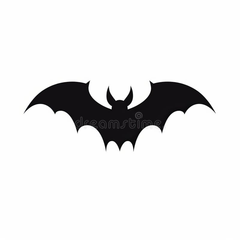 Halloween Bat Icon Tattoo: Strong Negative Space Silhouette on White ...