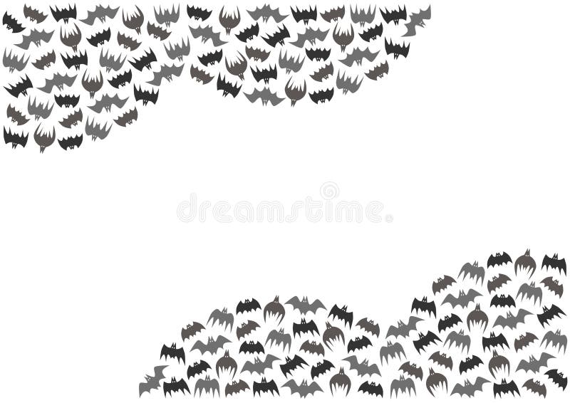 Halloween Bat Pattern Frame Design. Vector Illustration. Black and Gray ...