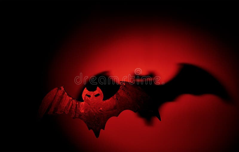 Halloween Bat with Terrible Shadow Stock Photo - Image of vampire ...
