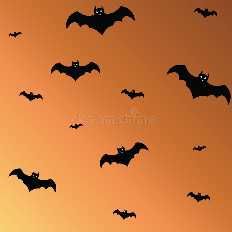 Halloween Bats Group Pattern Art Stock Vector - Illustration of ...