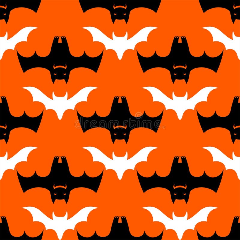 Halloween Bats Seamless Pattern Stock Vector - Illustration of animal ...