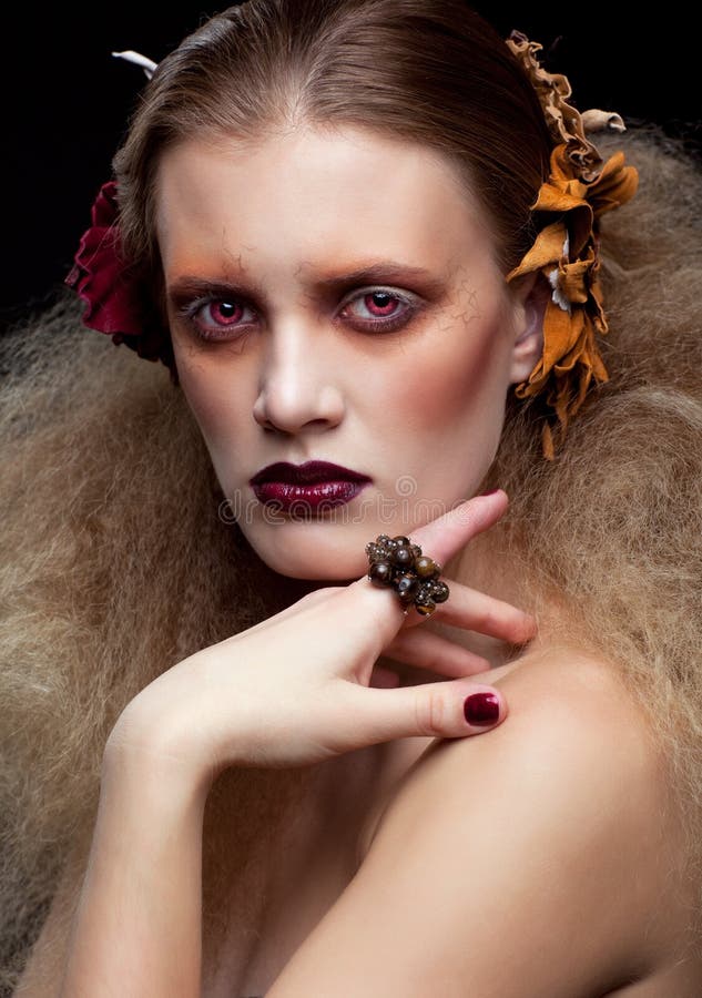 Halloween Beauty Woman Makeup Stock Image - Image of ghost, model: 44351933