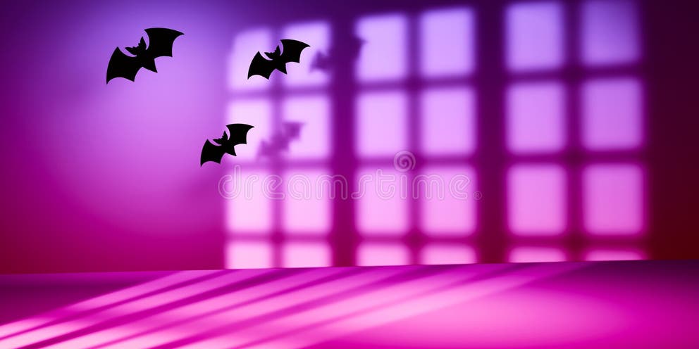 Halloween Black Bats with Shadow - 3D Stock Illustration - Illustration ...