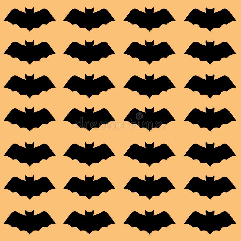 HALLOWEEN BLACK BATS on YELLOW DESIGN PATTERN Stock Vector ...