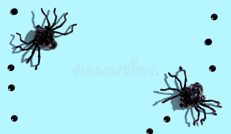 Halloween black spiders stock photo. Image of flatlay - 157627086