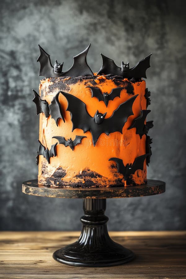 Halloween Cake with Bats stock photo. Image of celebration - 378739480