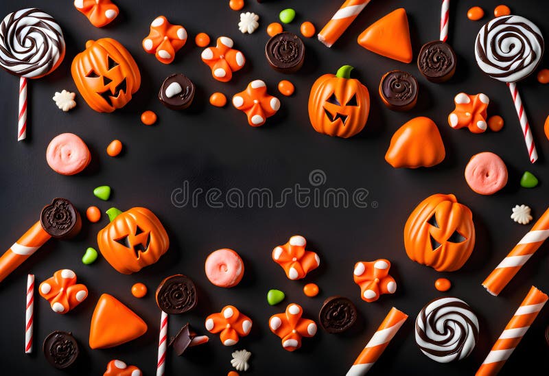 Halloween Candy Corner Border Banner Stock Illustration - Illustration ...