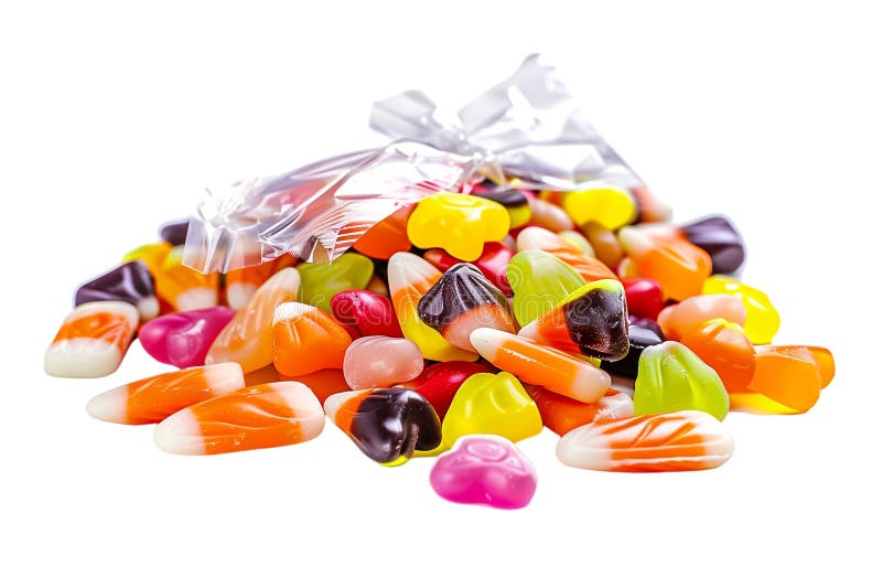 Halloween Candy Pile on Transparent Background Stock Illustration ...