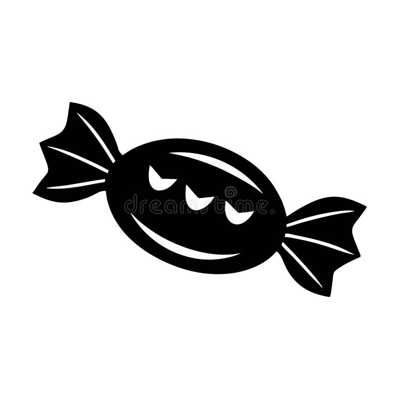 Halloween Candy Silhouette Vector Art Illustration, Halloween Element ...