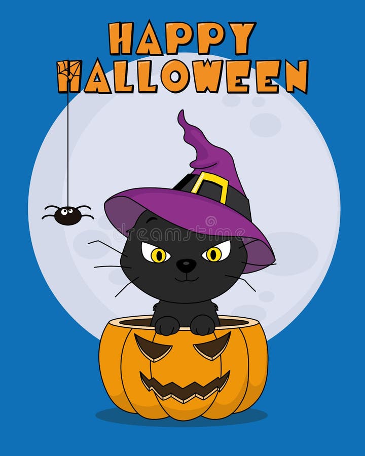Cartoon Cat Inside Pumpkin Stock Illustrations – 216 Cartoon Cat Inside ...