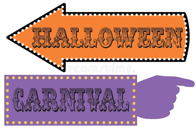Halloween Carnival Sign Template Stock Illustration - Illustration of ...