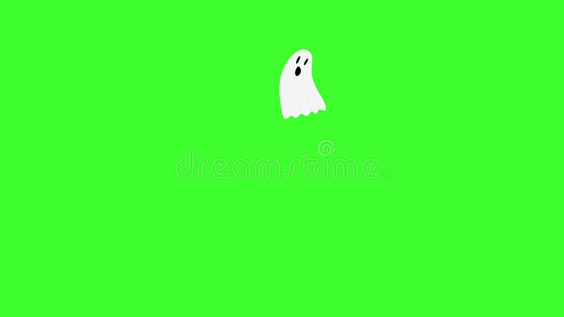 Halloween Cartoon Ghost Animation on Green Screen Stock Video - Video ...