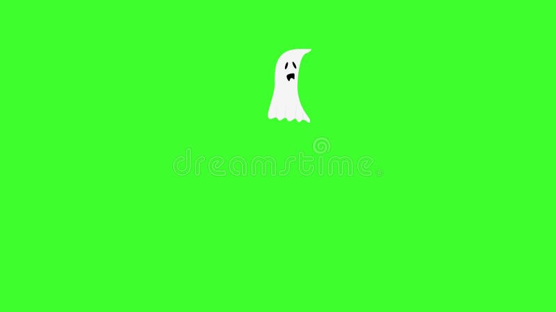 Halloween Cartoon Ghost Animation on Green Screen Stock Footage - Video ...