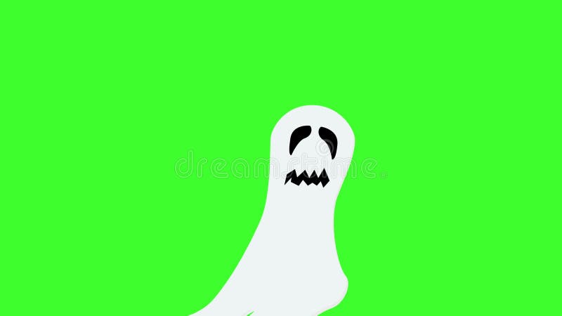 Halloween Cartoon Ghost Animation on Green Screen Stock Video - Video ...