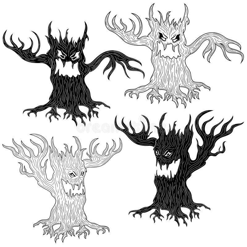 Spooky Tree Stencil Stock Illustrations – 55 Spooky Tree Stencil Stock ...