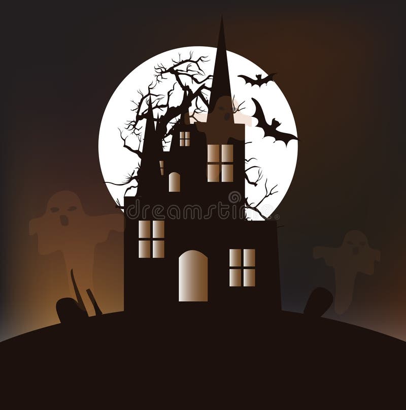Halloween: Castello Del Fantasma Illustrazione di Stock - Illustrazione ...