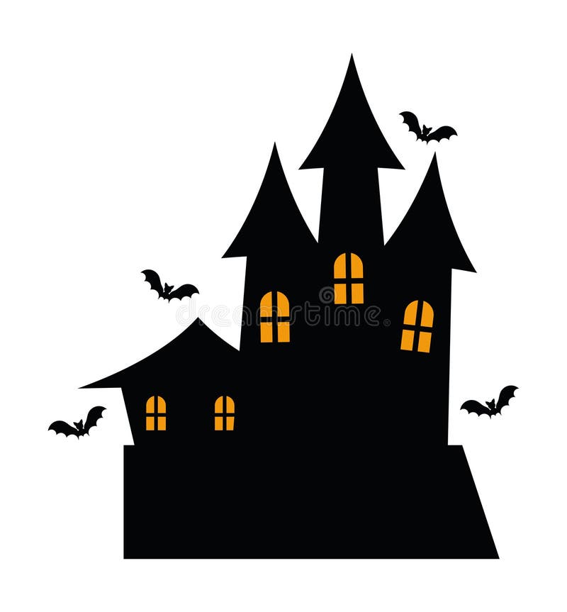 Halloween castle with bats stock vector. Illustration of traditional ...