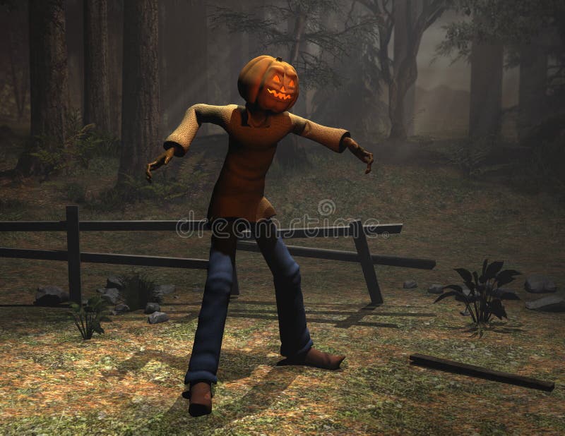 Halloween Character Pumpkin Man Stock Illustration - Illustration of ...