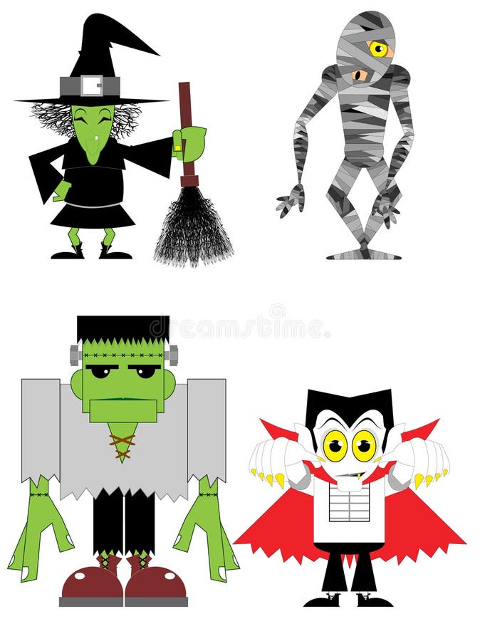 Halloween characters stock vector. Illustration of dressing - 15253123