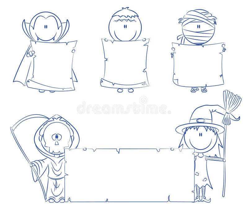 Halloween characters stock vector. Illustration of hand - 16426377